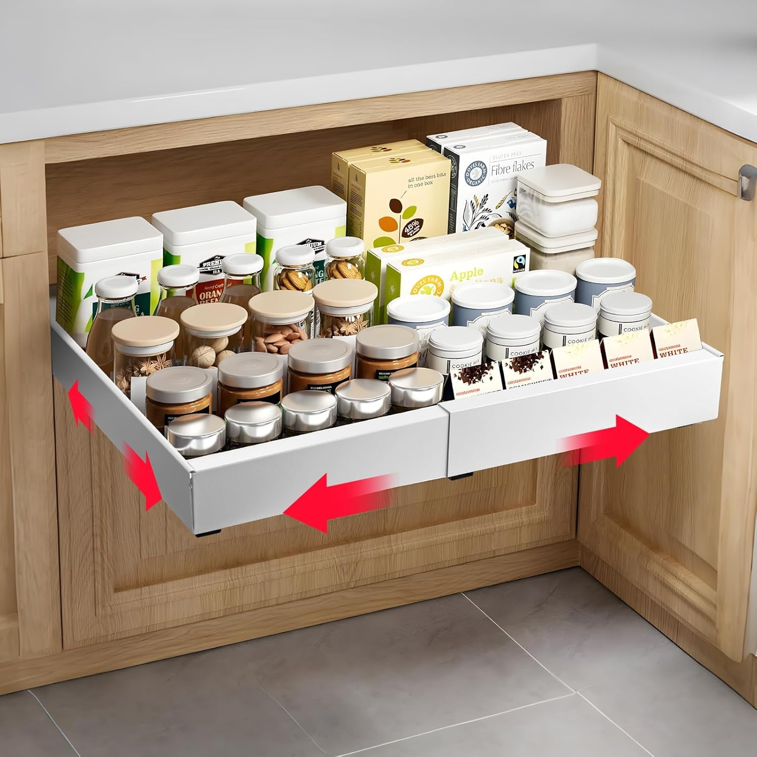 Cabinet Pull Out Drawers, Sliding Drawers for Cabinets, Deep Expandable ...