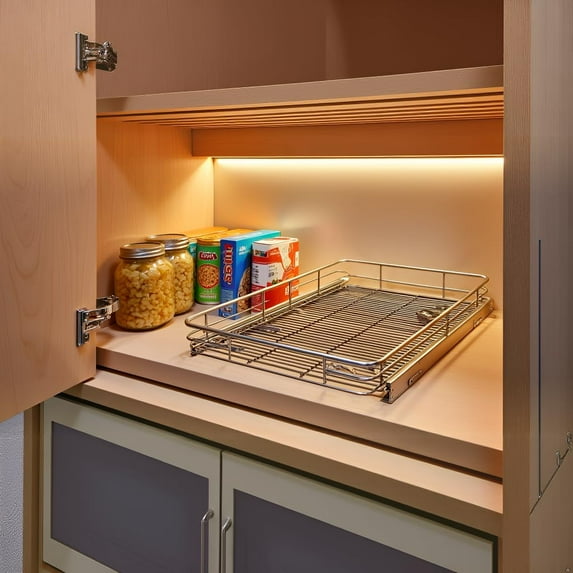 Cabinet Pull Out Shelves (17" W x 21" D), Heavy-Duty Premium Collection ...