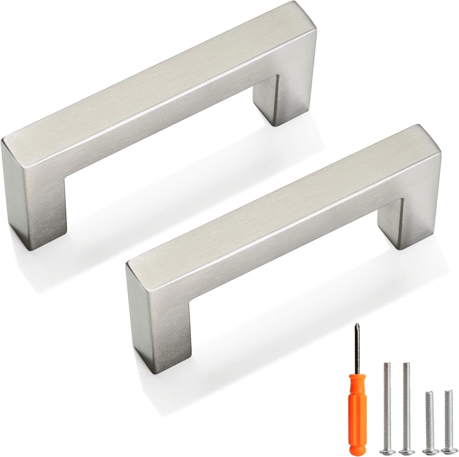 Cabinet Pulls Brushed Nickel Cabinet Handles Square Drawer Pulls, 50 ...