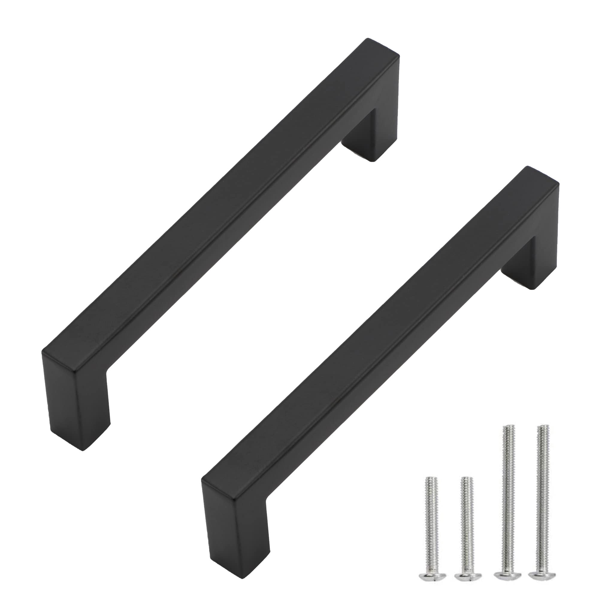 Cabinet Pulls Matte Black Cabinet Handles Square Drawer Pulls, 10 Pack ...