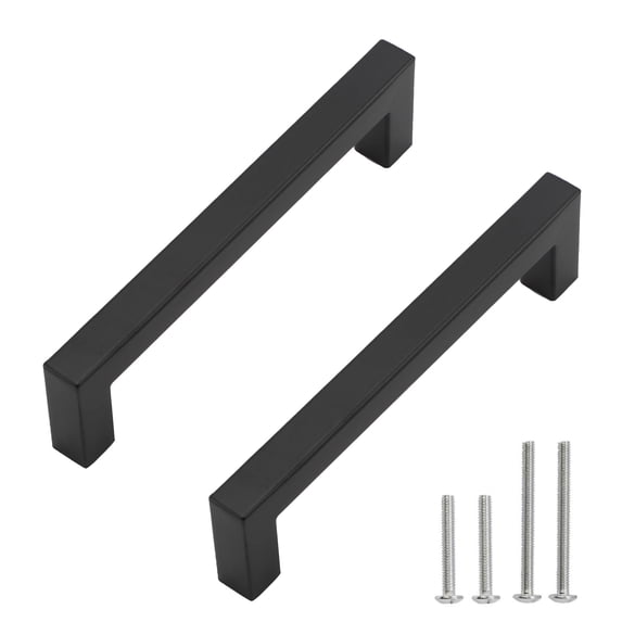 Cabinet Pulls Matte Black Cabinet Handles Square Drawer Pulls, 10 Pack ...