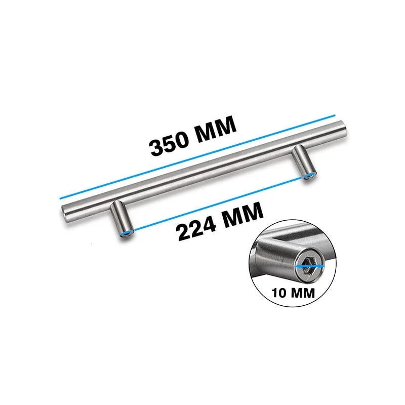 Cabinet Pulls Polished Chrome Kitchen Cabinet Handles, Round Tube T Bar ...