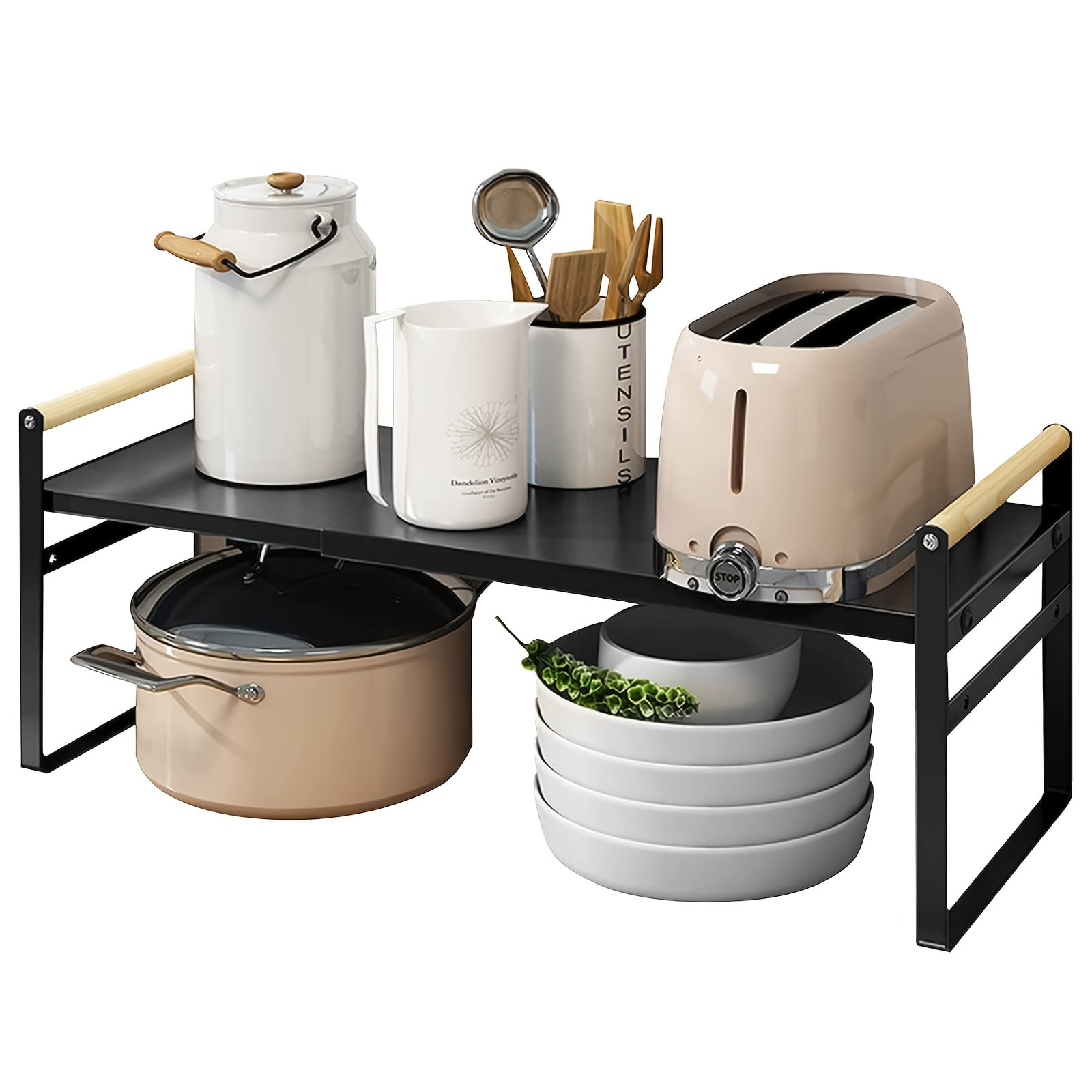 Cabinet Rack Expandable Height Adjustable Organizer Rack Lifter ...