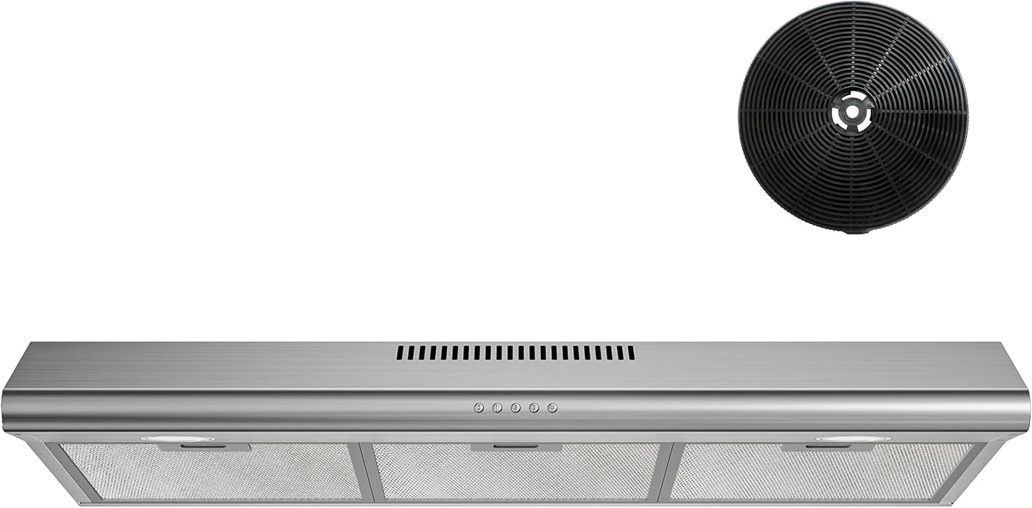 Under Cabinet Range Hood 36 inch with Ducted/Ductless Convertible, Slim ...