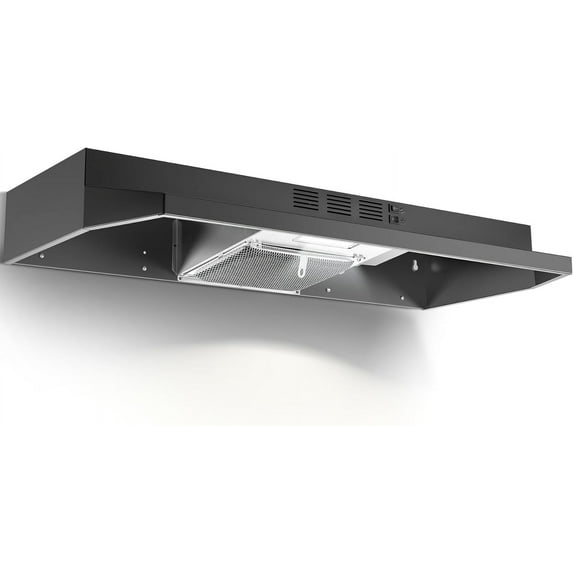 Under Cabinet Range Hood 36 inch, Ducted/Ductless Vent Hood with 2 ...