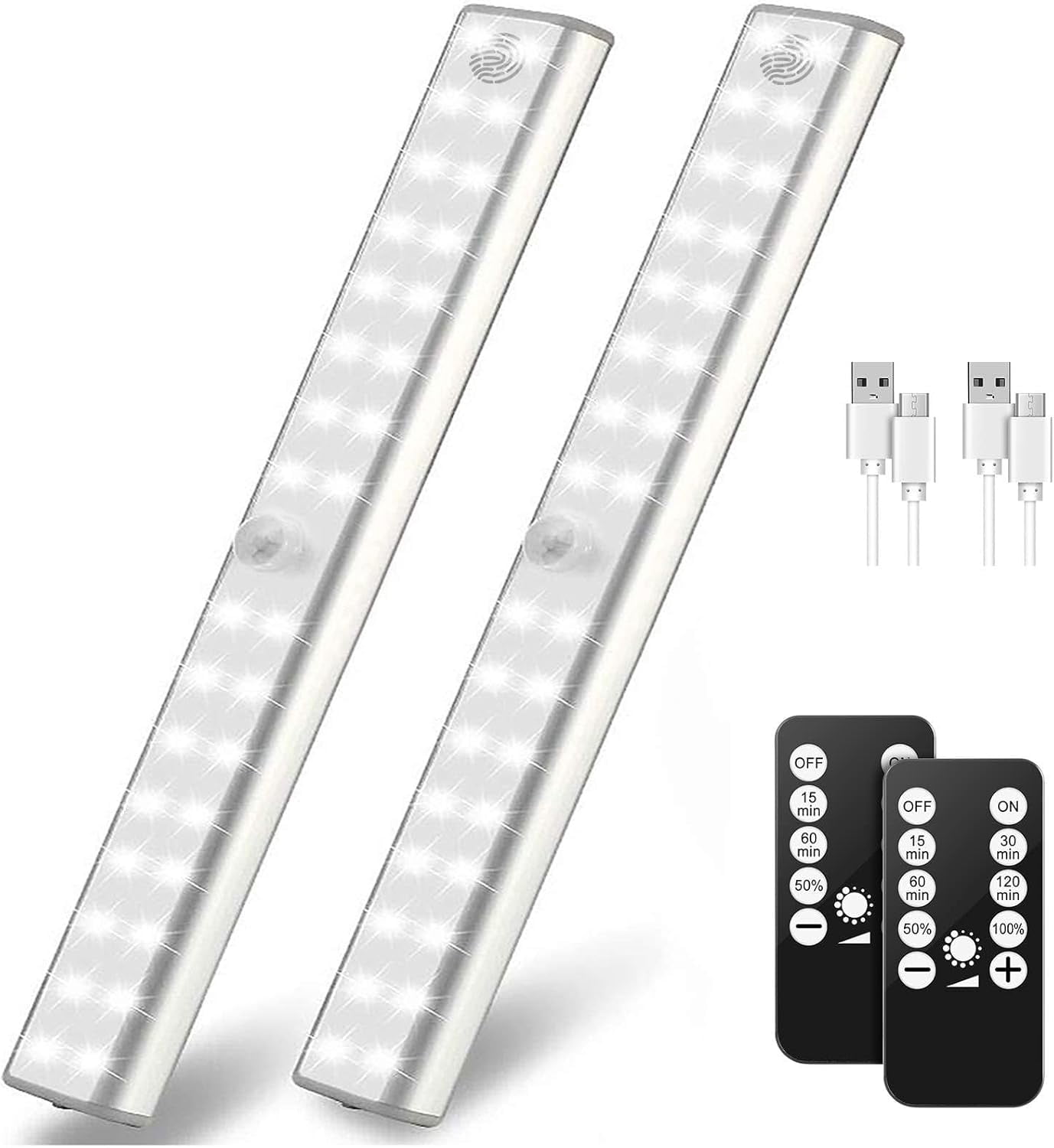 Under Cabinet Rechargeable LED Lights, 32-LED Wireless Closet Lights ...