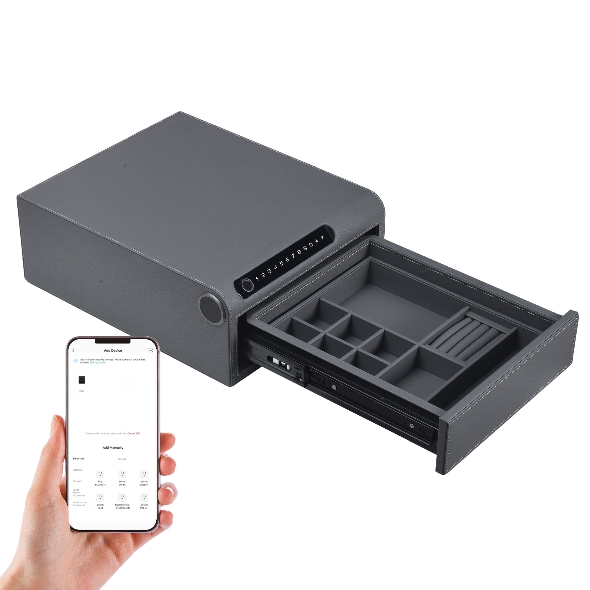 Biometric Drawer Safe: Quick-Access Pistol & Jewelry Safe for Home ...