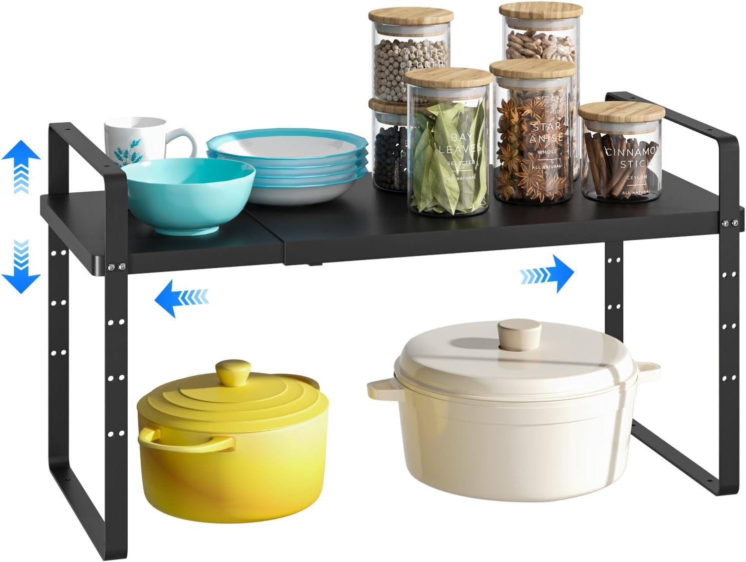 Cabinet Shelf Organizer, Stackable Kitchen Pantry Counter Storage ...