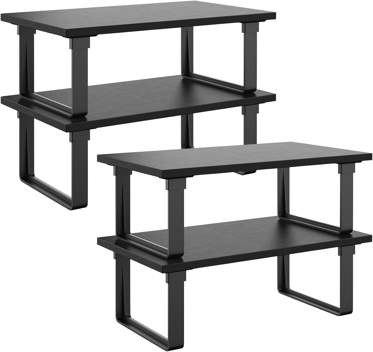 Cabinet Shelf Organizers, Set of 4 Stable Kitchen Counter Shelves ...