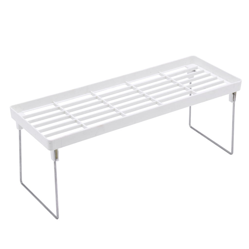 Cabinet Shelves Stackable Plastic Kitchen Storage Shelf Foldable Rack ...