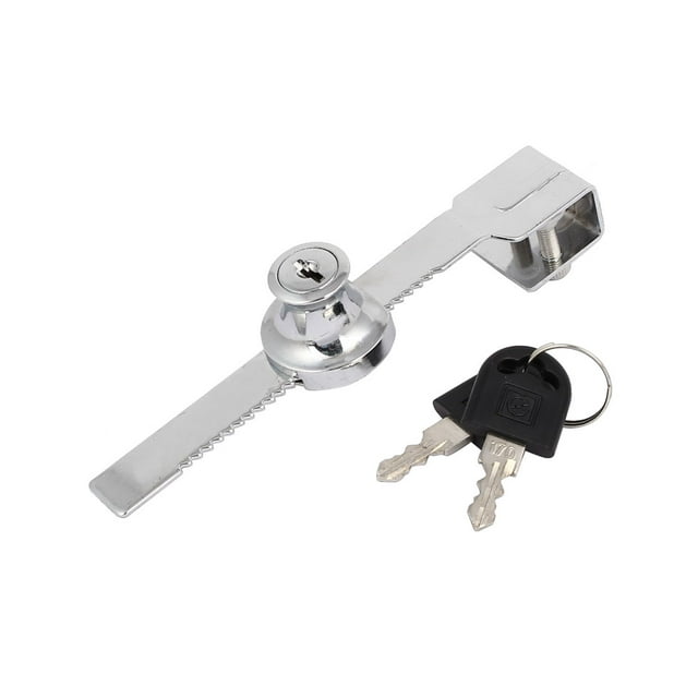 Cabinet Showcase Sliding Glass Door Lock Locker Silver Tone 140x23x24mm ...