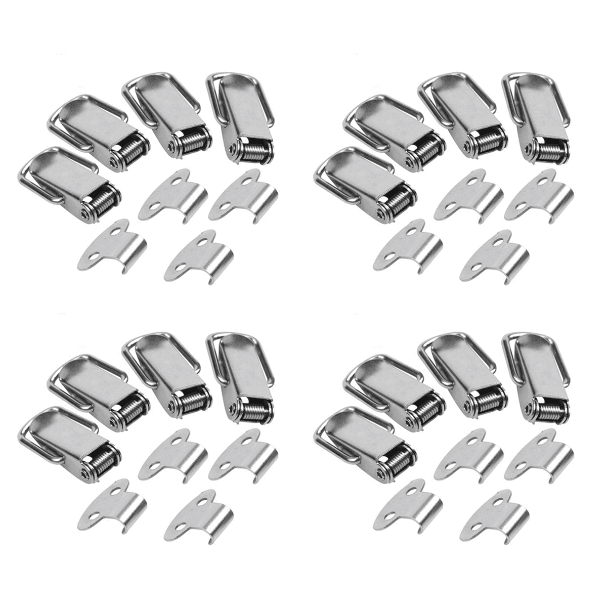 Cabinet Silver Tone Spring Loaded Toggle Switch Latch Hasp 16 Pcs ...