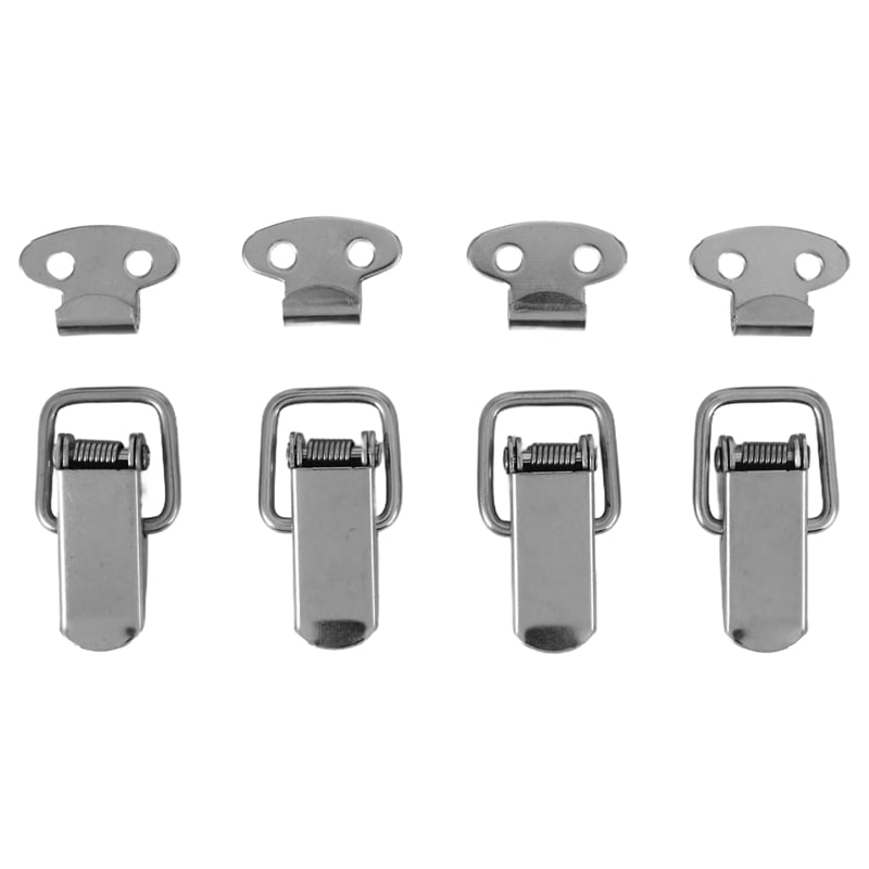 Cabinet Silver Tone Spring Loaded Toggle Switch Latch Hasp 4 pcs,4 x ...
