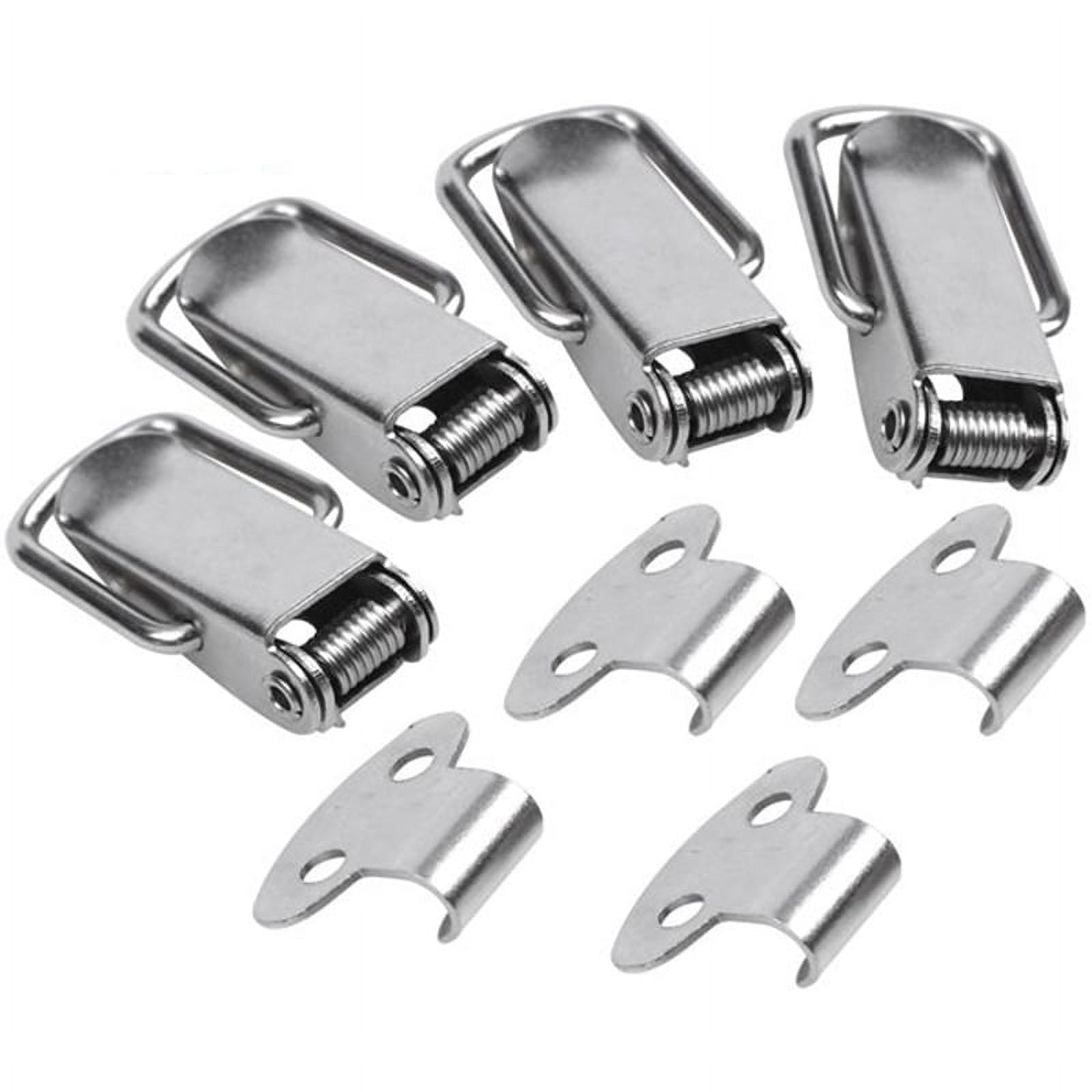 Cabinet Silver Tone Spring Loaded Toggle Switch Latch Hasp 4 pcs ...