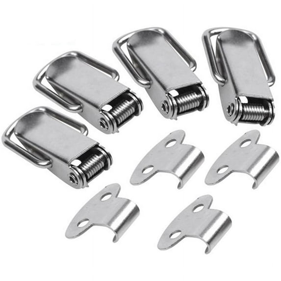 Cabinet Silver Tone Spring Loaded Toggle Switch Latch Hasp 4 pcs ...