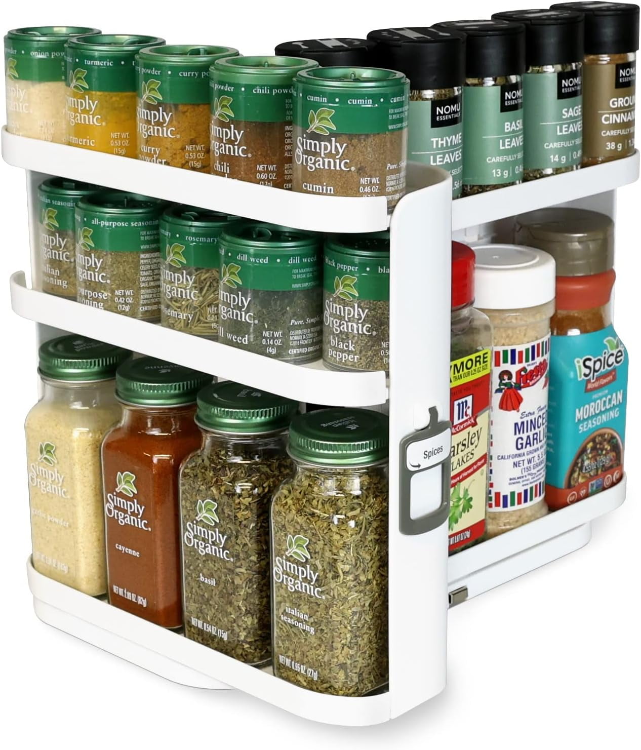 Cabinet Spice Rack Organizer, Magnetic Sliding & Rotating Type | 5 ...