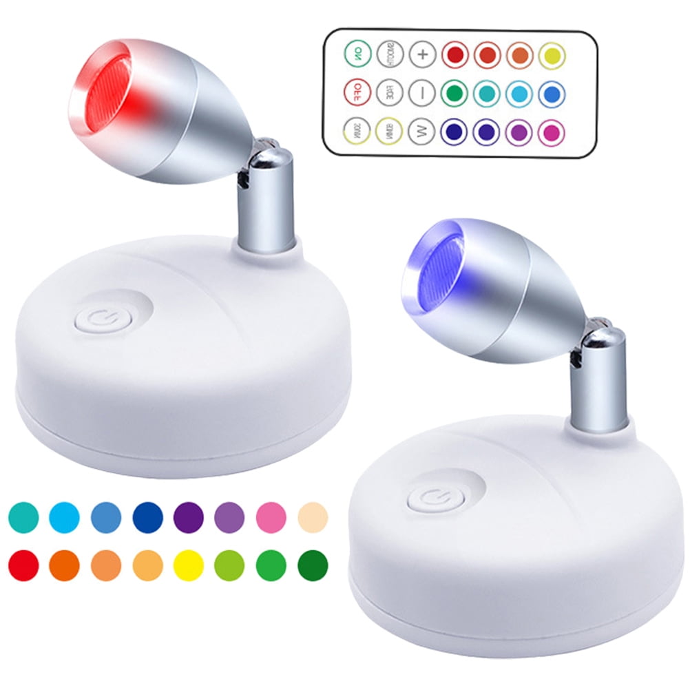 Cabinet Spotlight 2 Pcs Wireless Battery Operated Spotlights Indoor ...