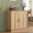Cabinet with Storage, 2 Door Sideboard Credenza with Arch Design and ...