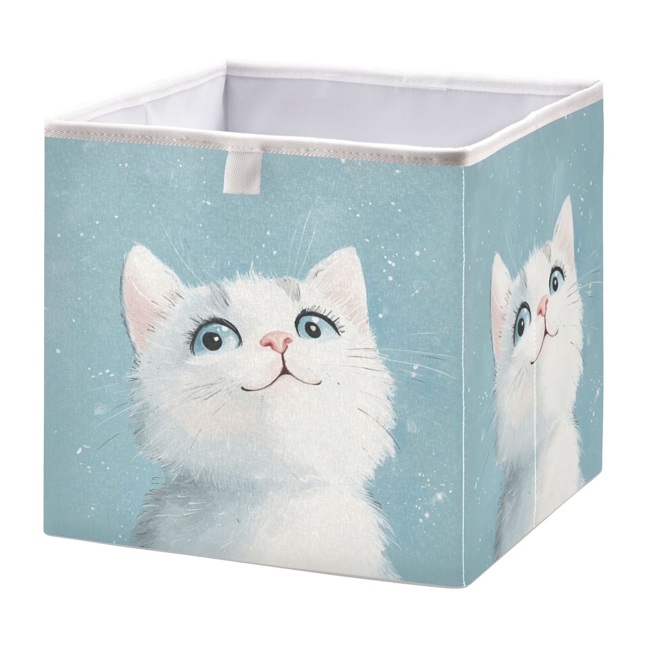 Cabinet Storage Basket 11.02x11.02x11.02 Inches Storage Box Foldable ...