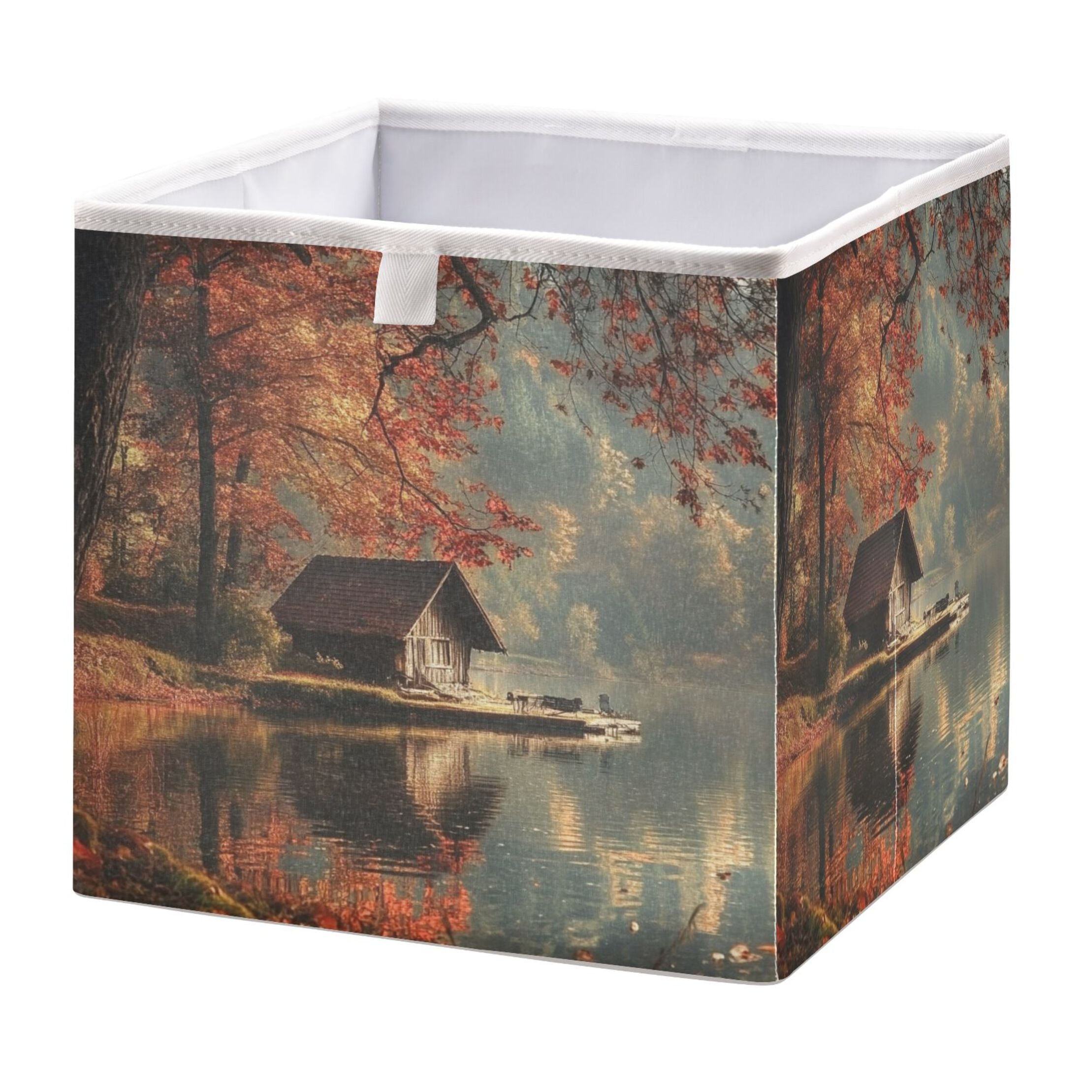 Cabinet Storage Basket 11.02x11.02x11.02 Inches Storage Box Foldable ...