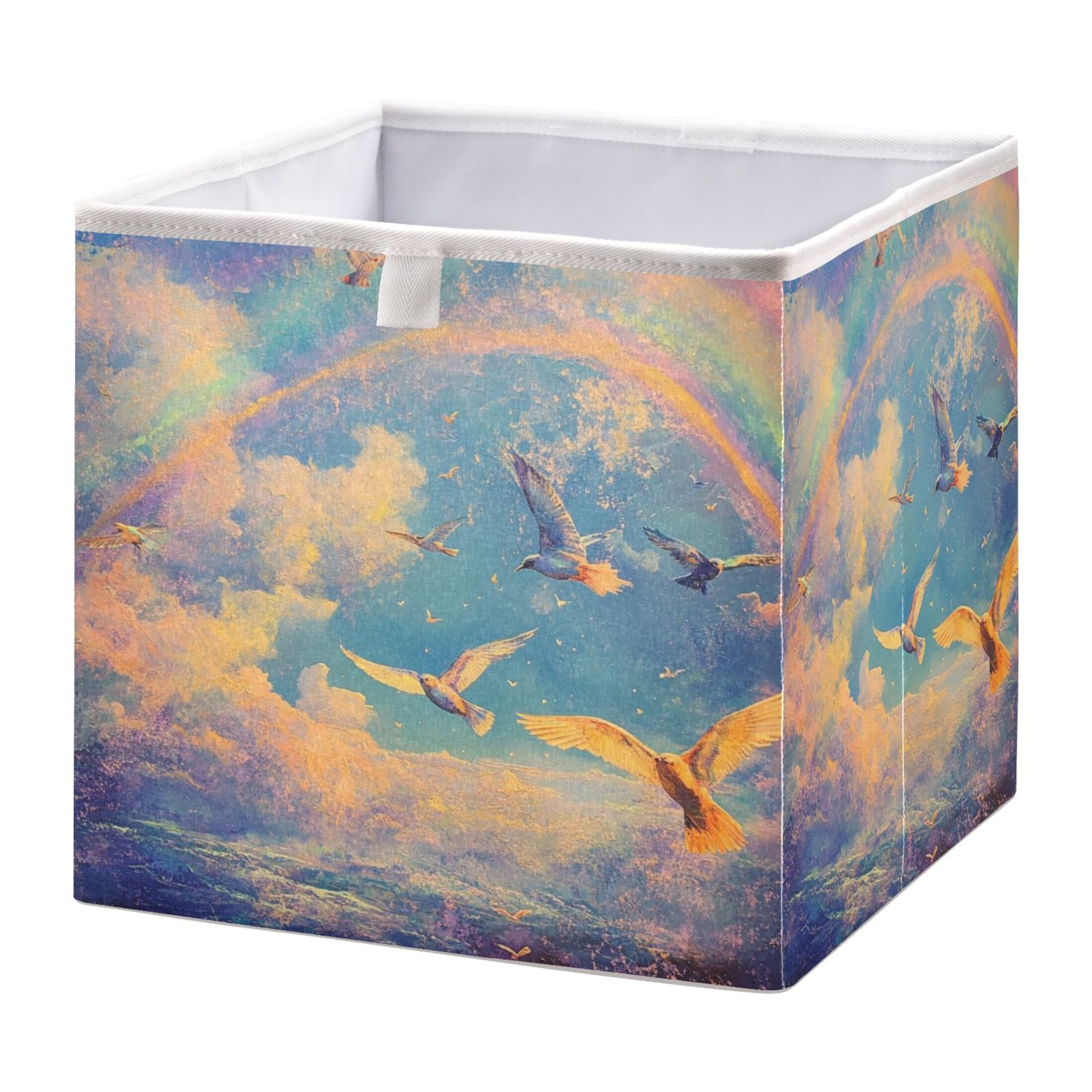 Cabinet Storage Basket 11.02x11.02x11.02 Inches Storage Box Foldable ...