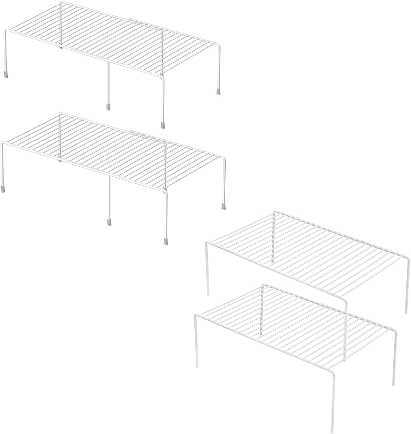 Cabinet Storage Shelf Rack, 4 Piece Expandable Metal Rustproof Kitchen ...