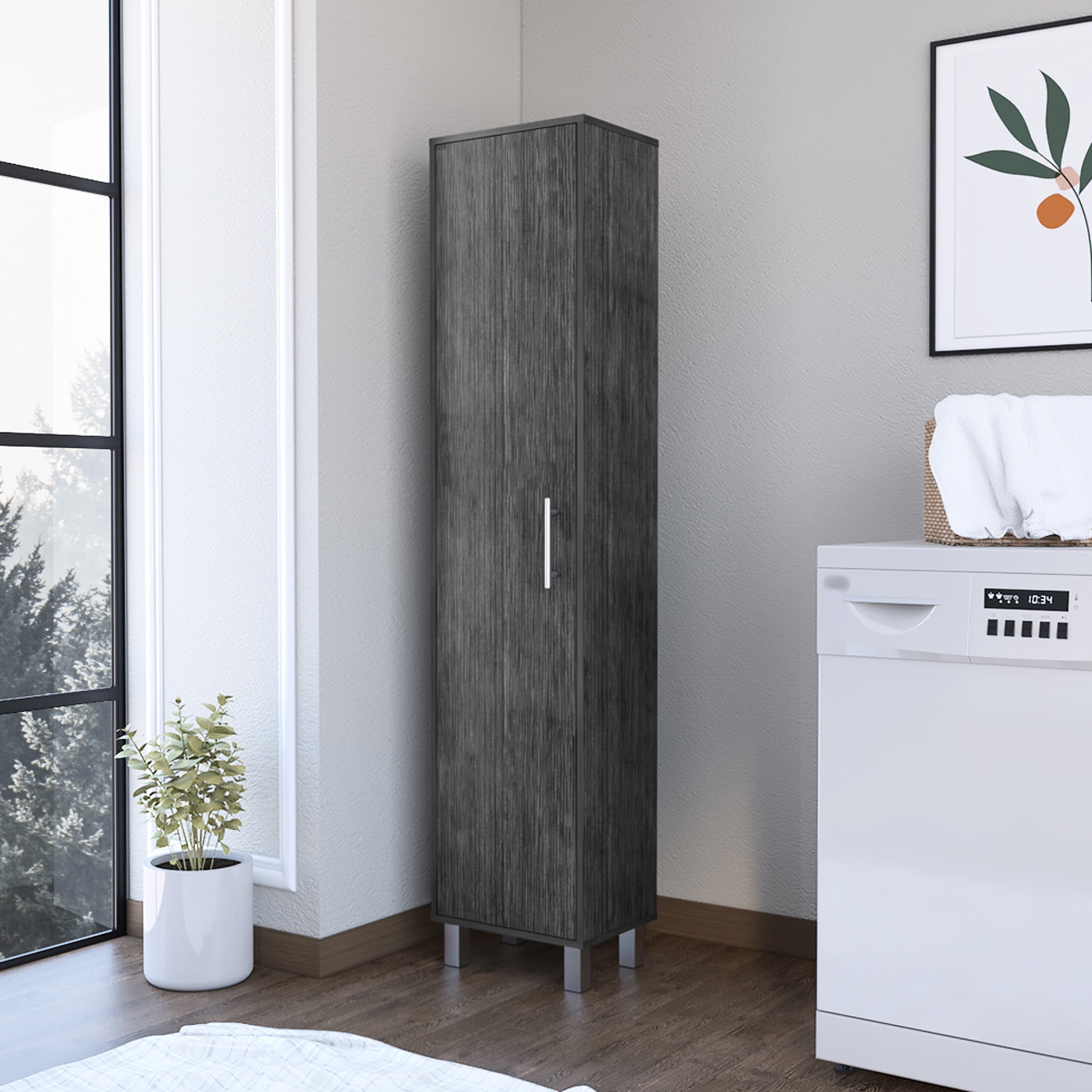 Cabinet Storage With Five Shelves, Oak, For A Well-organized Household ...