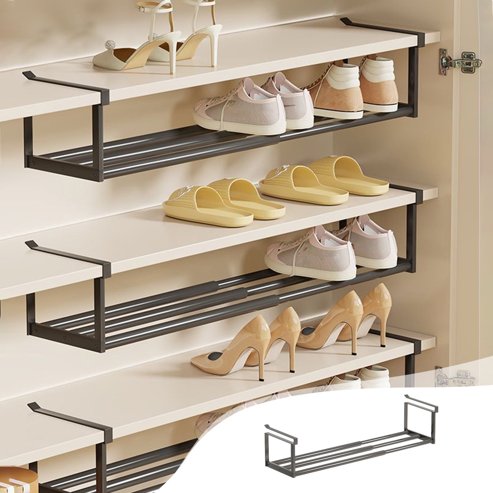 Cabinet Telescopic Shelf, Multifunctional Expandable Shoe Rack ...