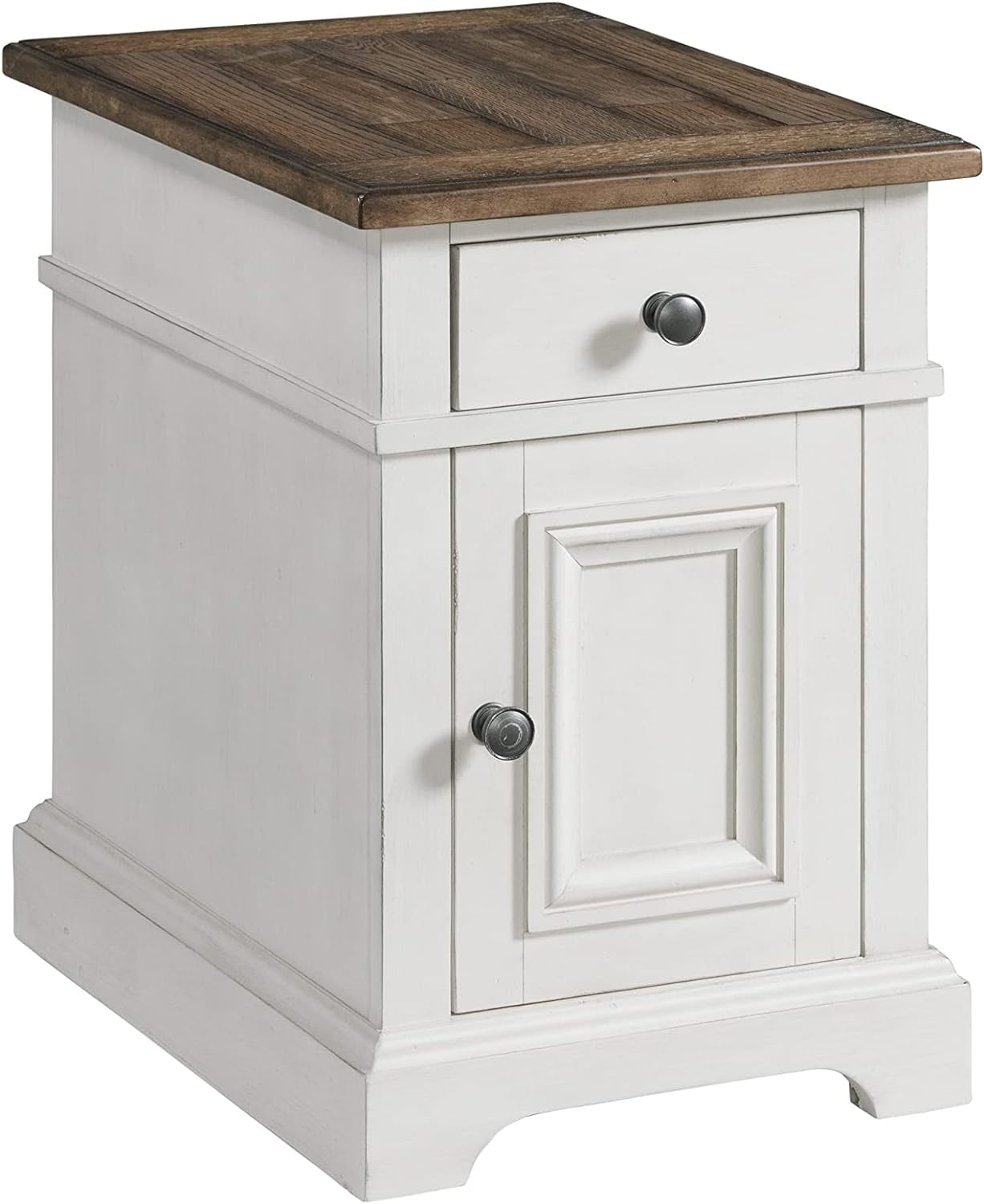 Cabinet and Drawer, Rustic White & French Oak Side and End Tables ...