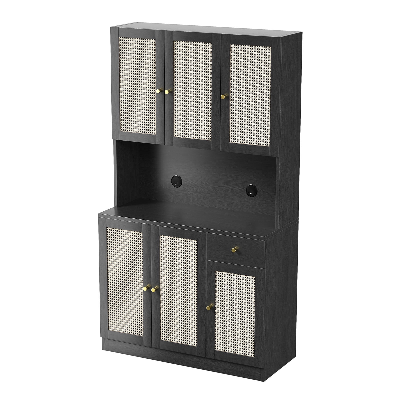 Cabinet with Open Compartment for Entryway Living Room Kitchen Wooden ...