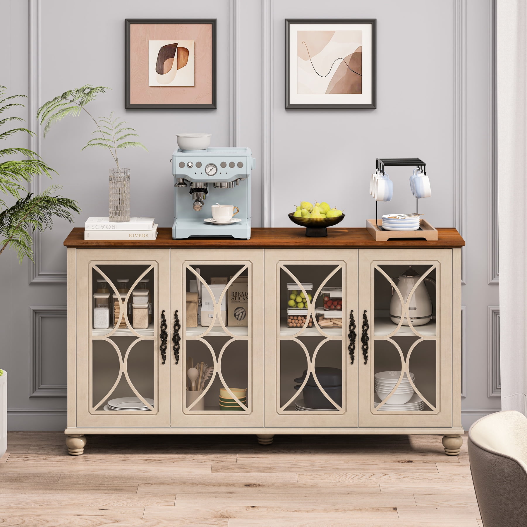 Cabinet with Solid Wood Legs+Robust Support”-“Heavy Items+Ensure ...