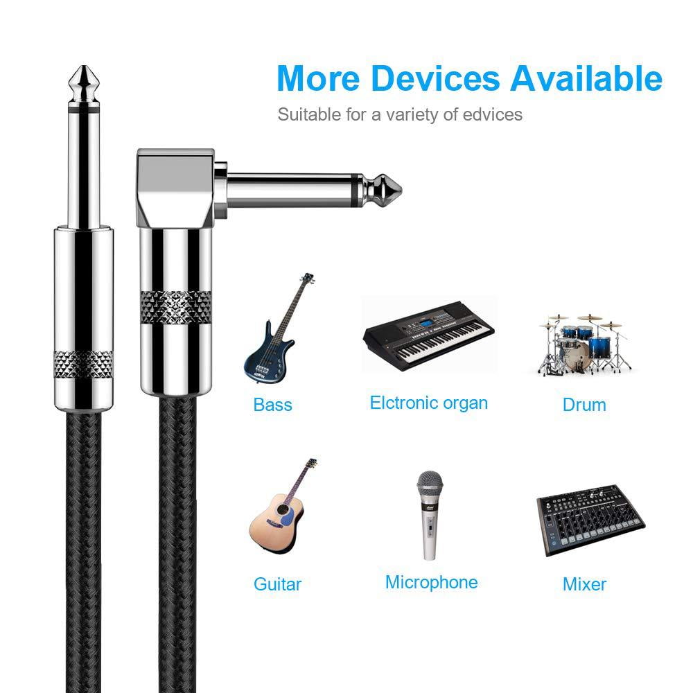 Cable 1/4 Inch Instrument Cable Professional 10 FT Guitar Cable Noise ...