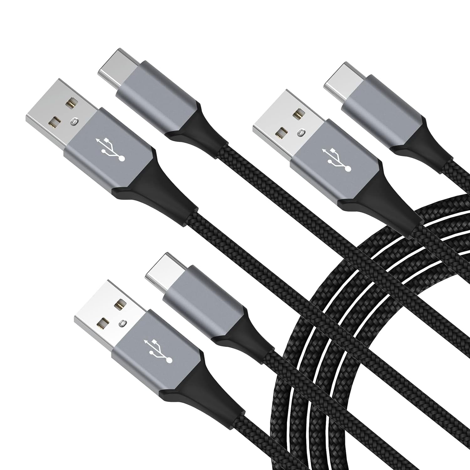 - Cable 3-pack (3 feet/6 feet/6 feet), to - fast charging cable, nylon ...