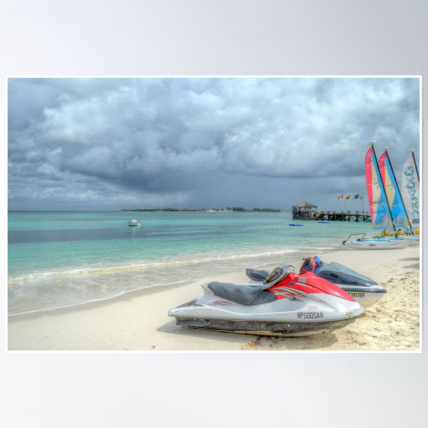 Cable Beach In Nassau, The Bahamas Poster Wall Art, Modern Wall Decor ...