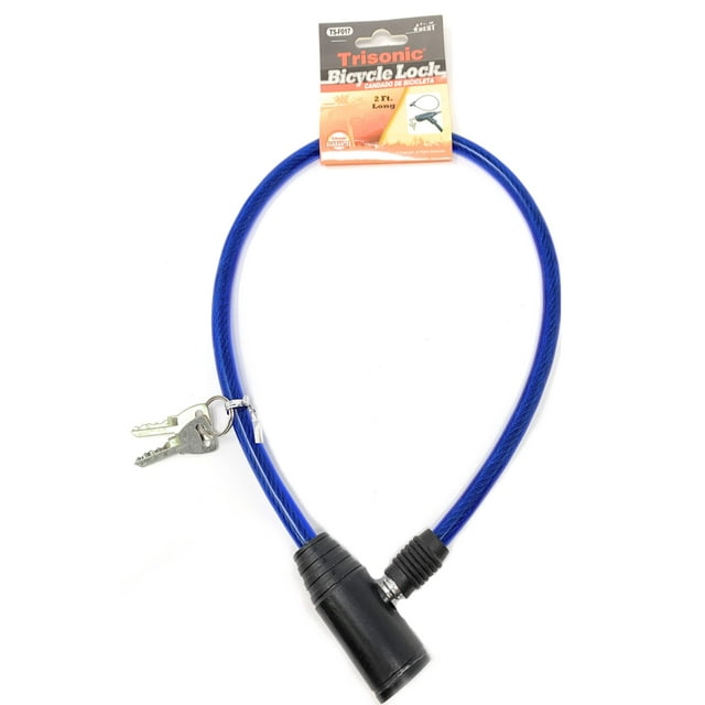 Cable Bicycle Lock Keyed Type with 2 Keys, 2 Ft Long Security Cable ...