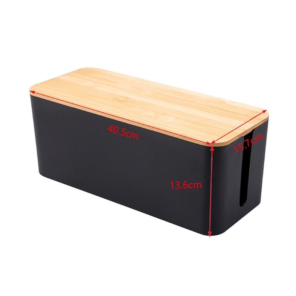 Cable Boxes,Large Cable Organiser Box with Wooden Lid for Cables ...
