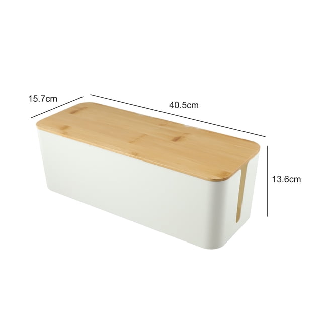 Cable Boxes,Large Cable Organiser Box with Wooden Lid for Cables ...