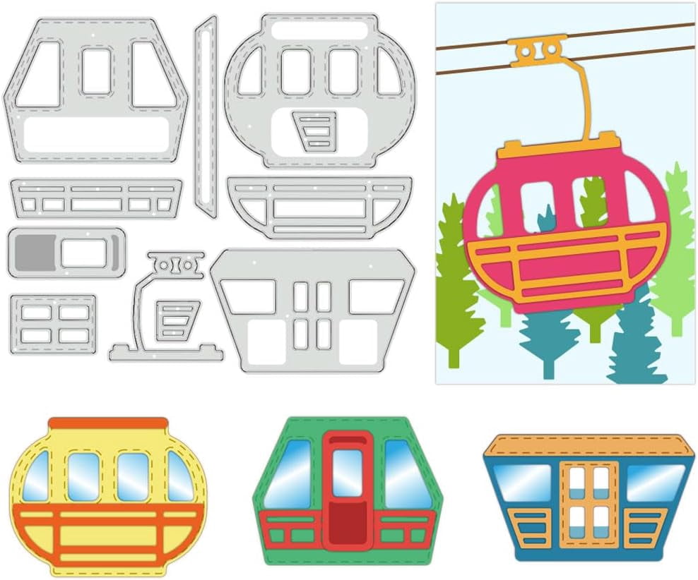 Cable Car Cutting Dies Sightseeing Gondola Cutting Dies Stencils Metal ...