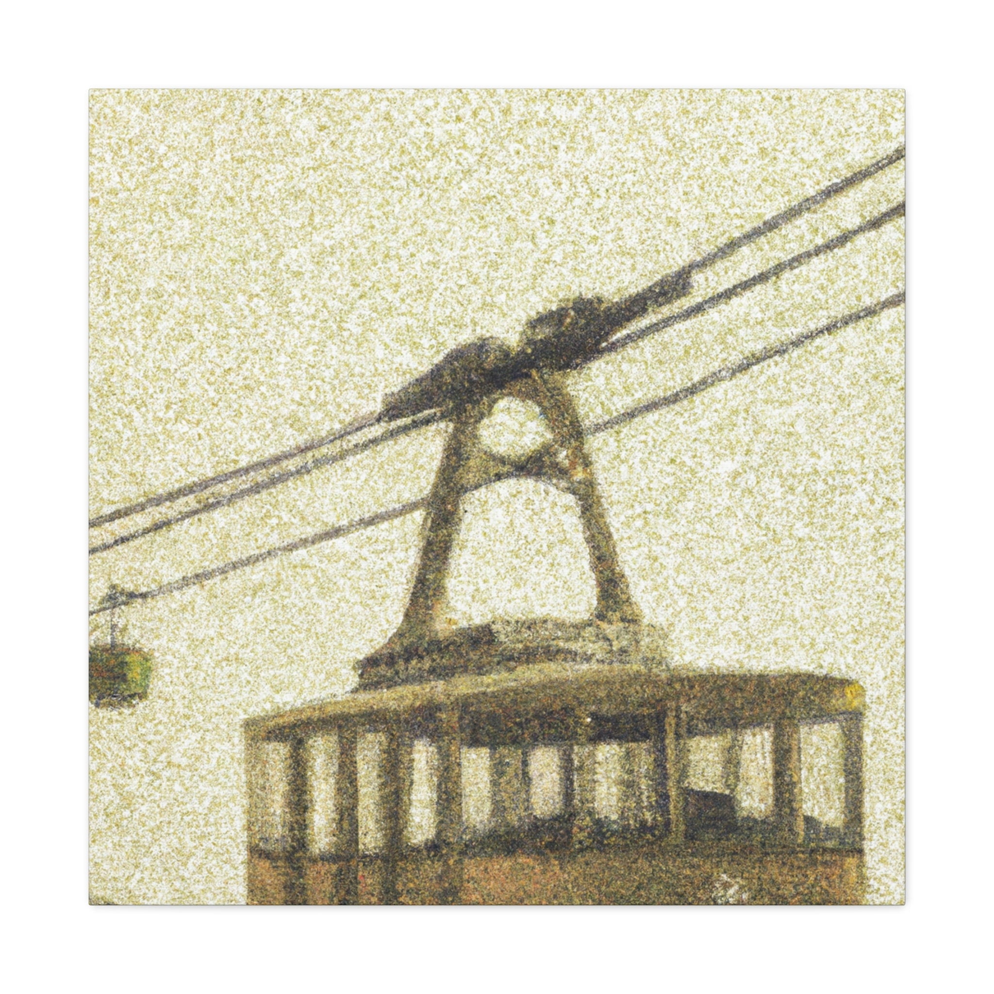 Cable Car Pointillism - Canvas - Walmart.com