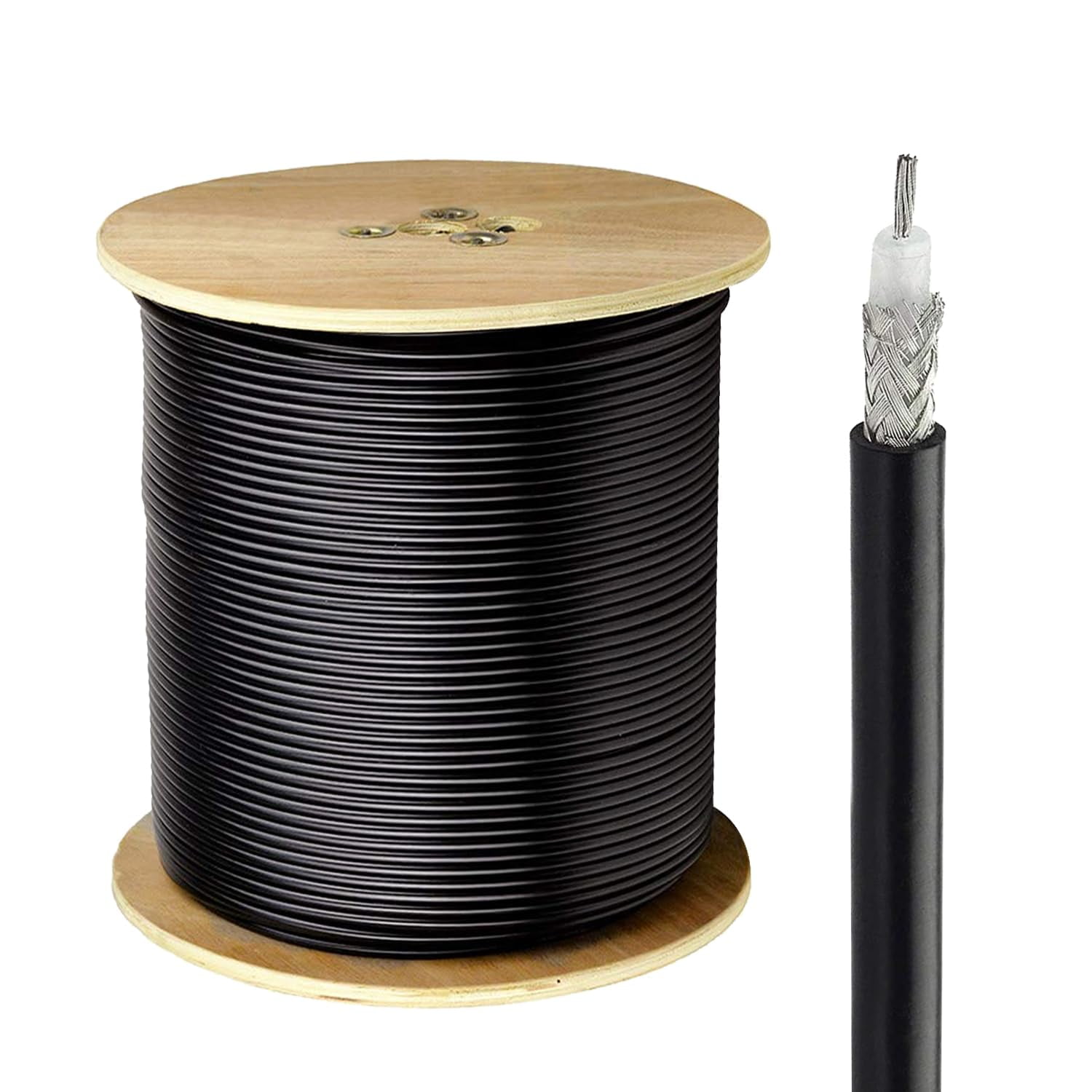 Cable Central LLC (10 Pack) Bulk RG58/AU Coaxial Cable, Black, 20 AWG ...