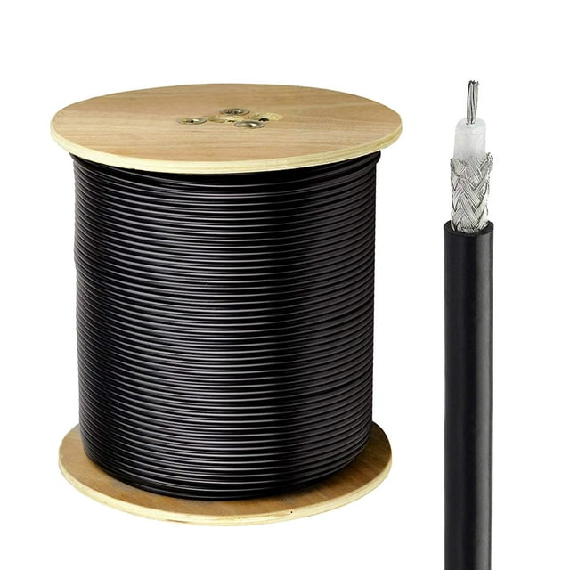 Cable Central LLC (5 Pack) Bulk RG58/AU Coaxial Cable, Black, 20 AWG ...