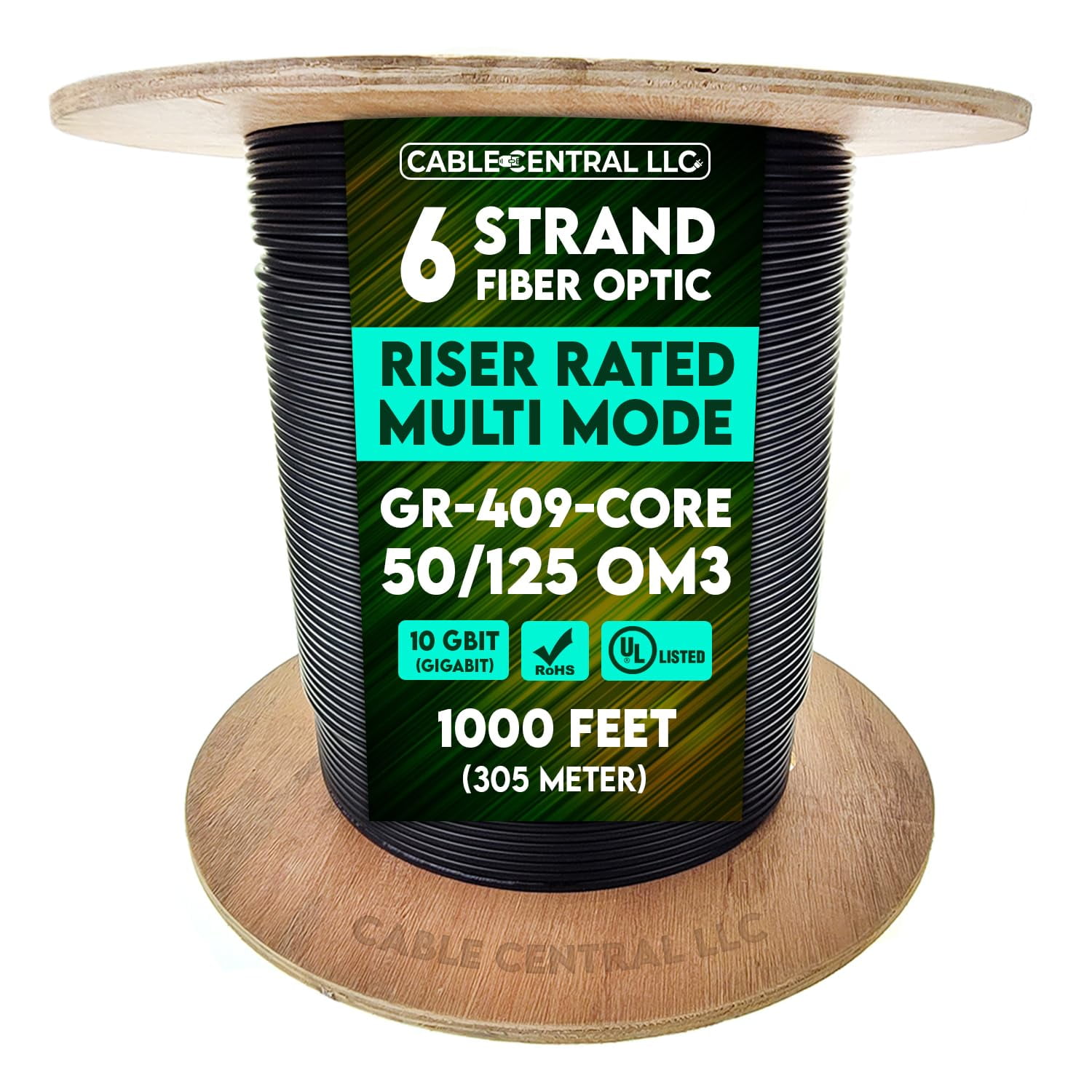 Cable Central LLC 6 Fiber Indoor/Outdoor Fiber Optic Cable, Multimode ...