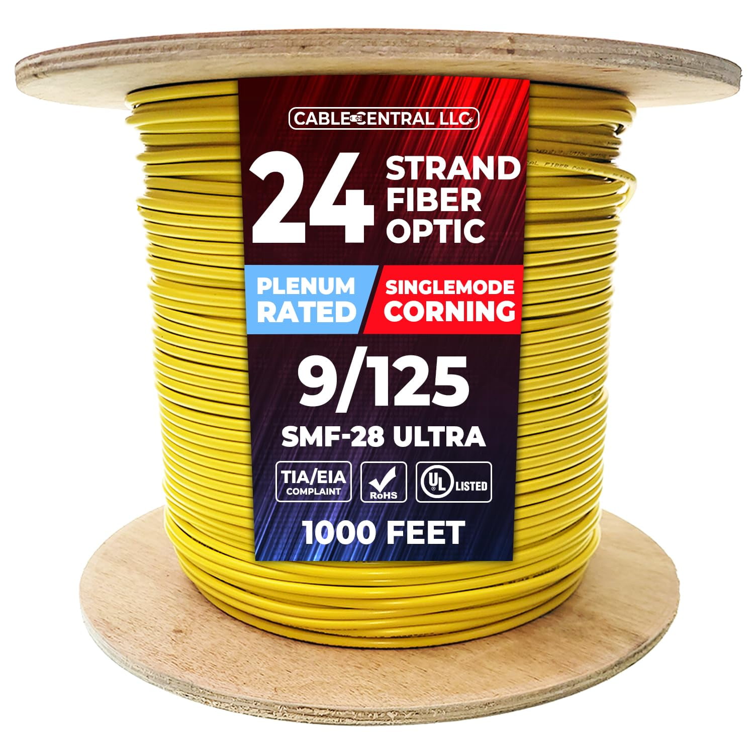 Cable Central LLC Plenum 24 Strand Indoor Distribution Fiber Optic ...