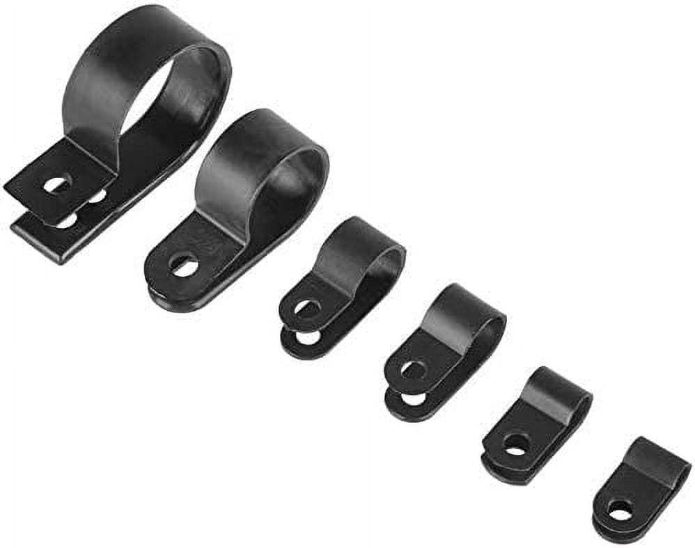 Cable Clamp，200Pcs Black Nylon Pipe Clamp R Type Cable Clamp Fastener ...
