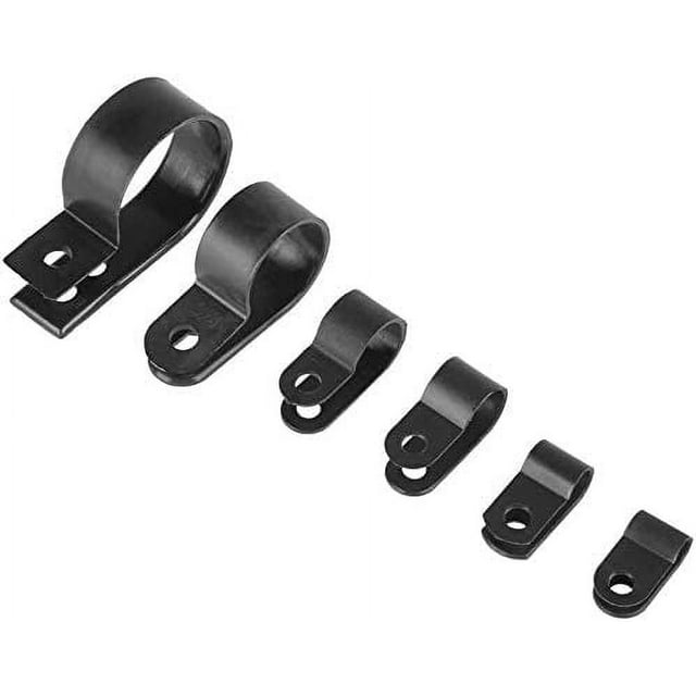 Cable Clamp，200Pcs Black Nylon Pipe Clamp R Type Cable Clamp Fastener ...