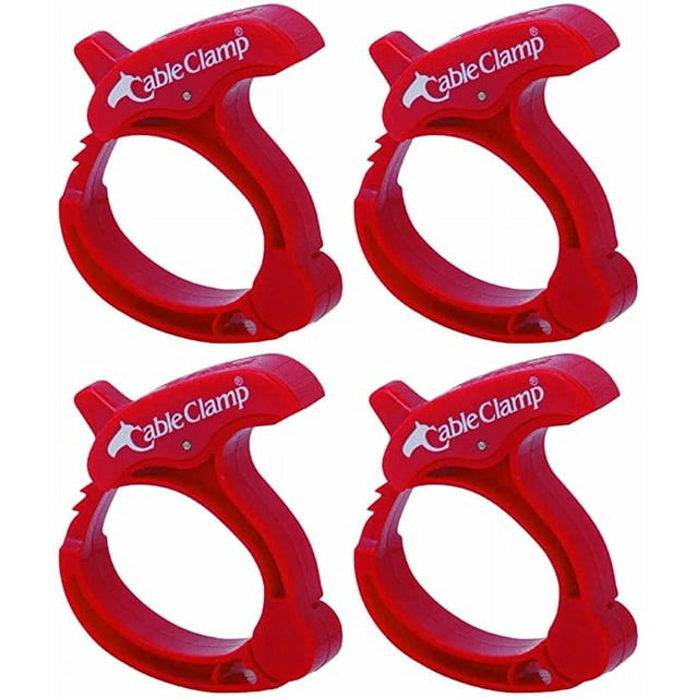 Cable Clamp Medium Red Cord Organizers and Management Clips (Pack of 4 ...