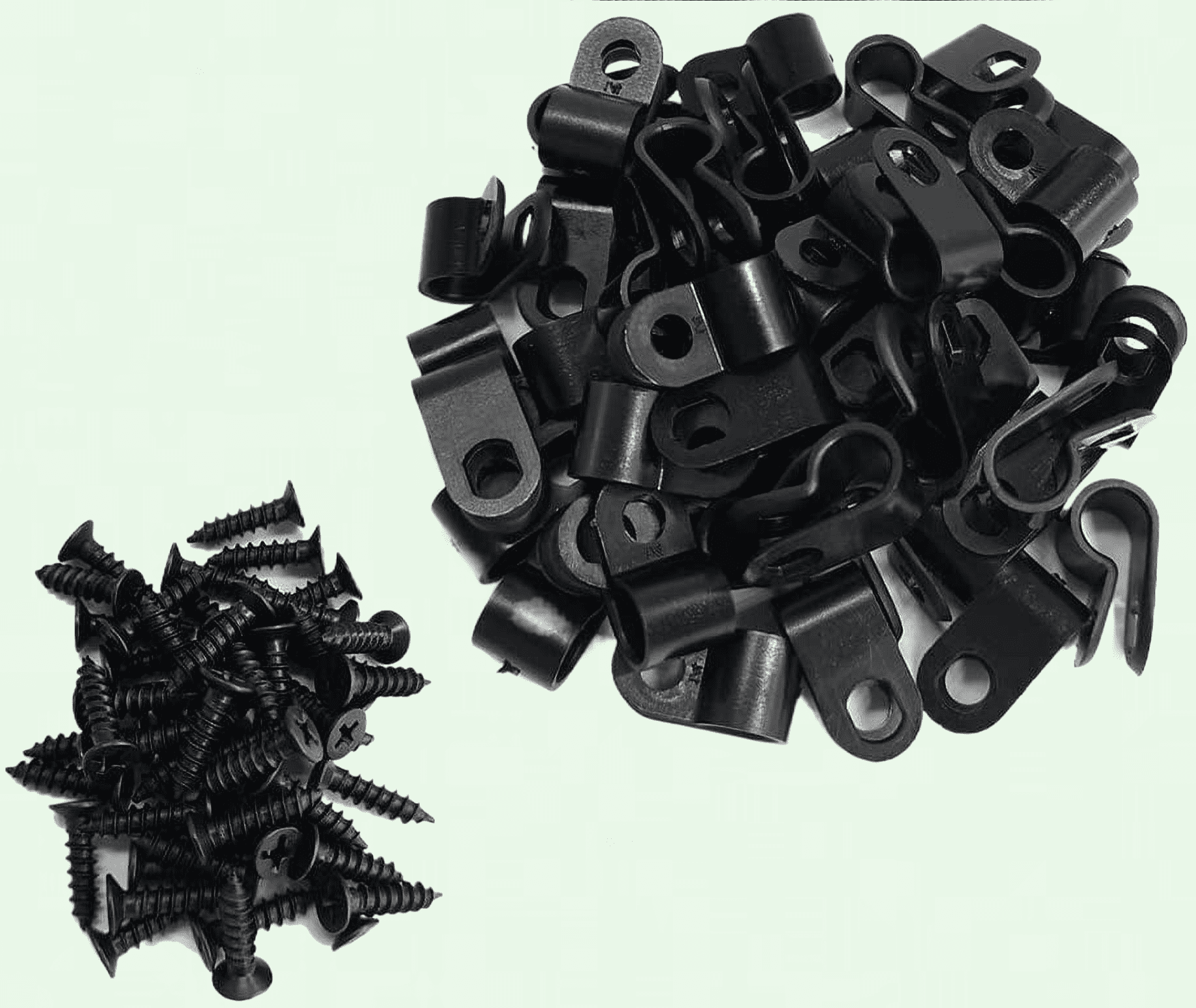 Cable Clamp R-Type 1/4-inch Nylon Screw Mounting Cord Fastener Clips ...