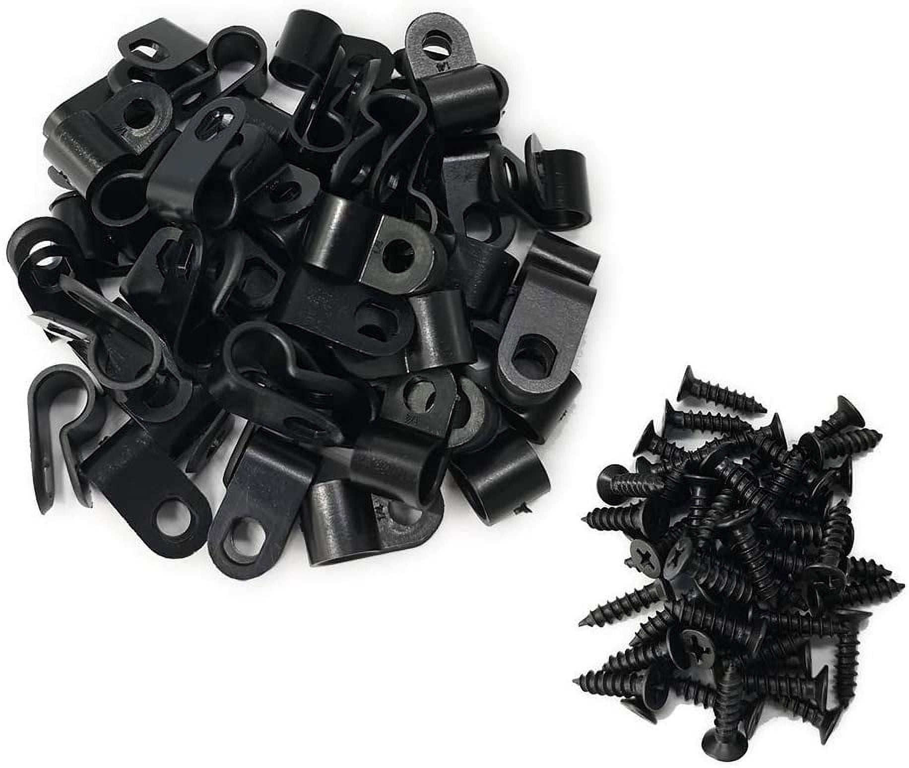 Cable Clamp R-Type Cable Clip Wire Clamp 1/4-inch Nylon Screw Mounting ...