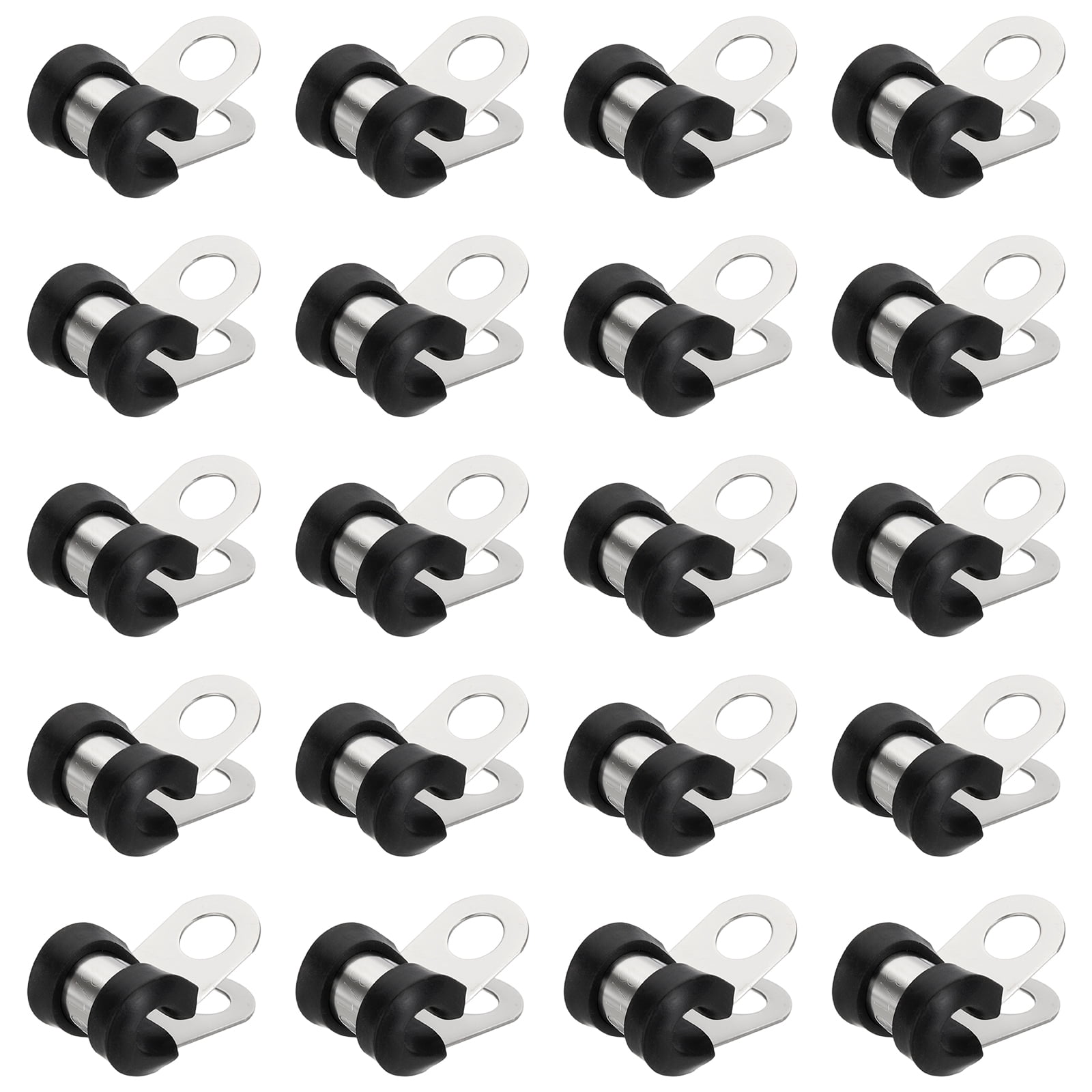 Cable Clamps, 304 Stainless Steel Conduit Clamp Cable Rigid Pipe Strap Metal Rubber Clips for ...