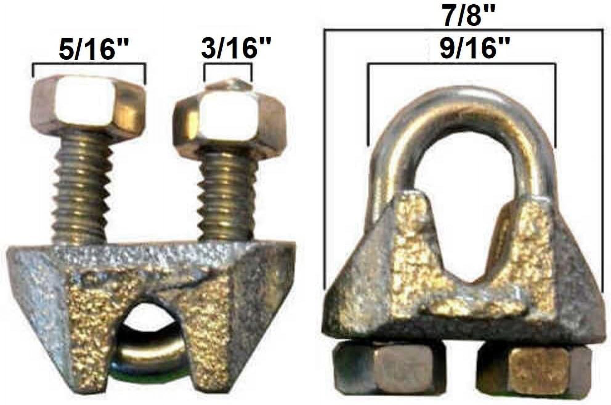 Cable Clamps U-Bolts Galvanized Clamps Steel Aircraft Cable Wire Clips ...